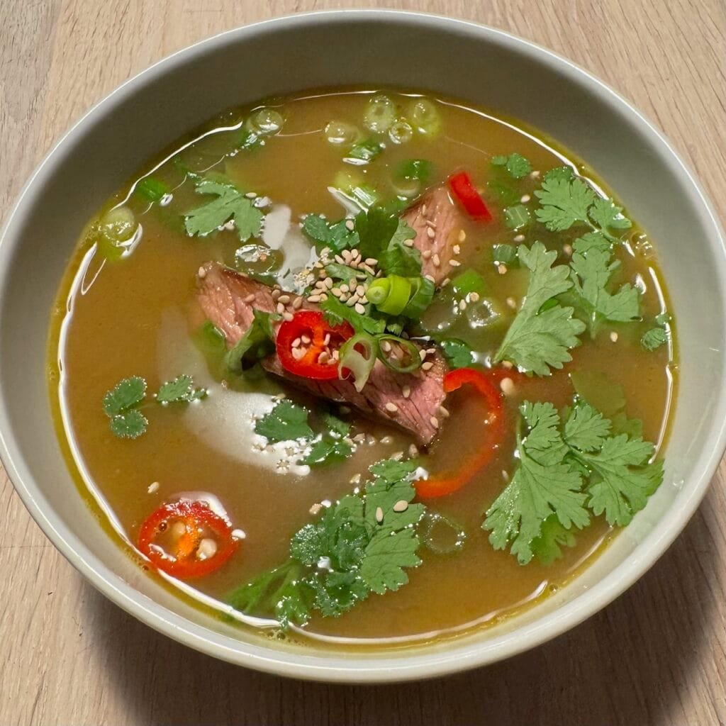 Tom yam neua - spicy beef soup - Chef Yatzy